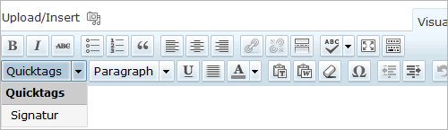WordPress: mit AddQuicktag jetzt auch den visuellen Editor erweitern – perun.net