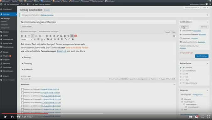 3 Wege um unerwünschte Textformatierungen in WordPress zu entfernen – perun.net