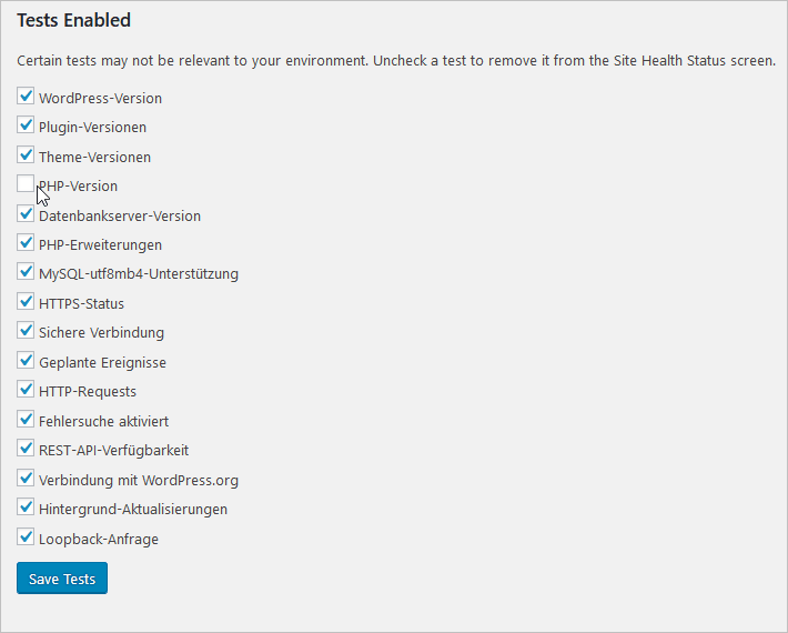 Teile des Website-Zustands in WordPress verbergen – perun.net