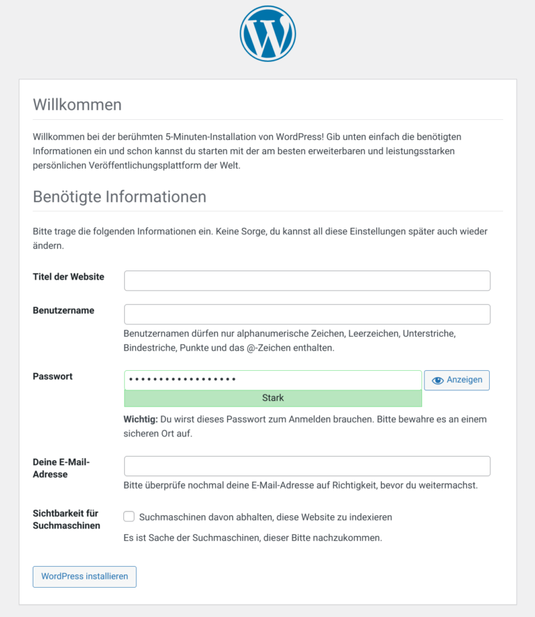Warum zeigt WordPress den Installations-Bildschirm an, obwohl WP bereits installiert ist ...